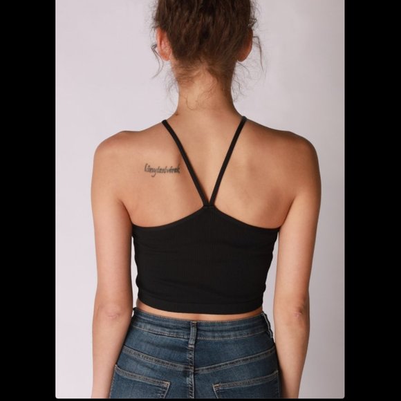 Nikibiki | Tops | New Black Ribbed Halter Style Bralette By Nikibiki ...